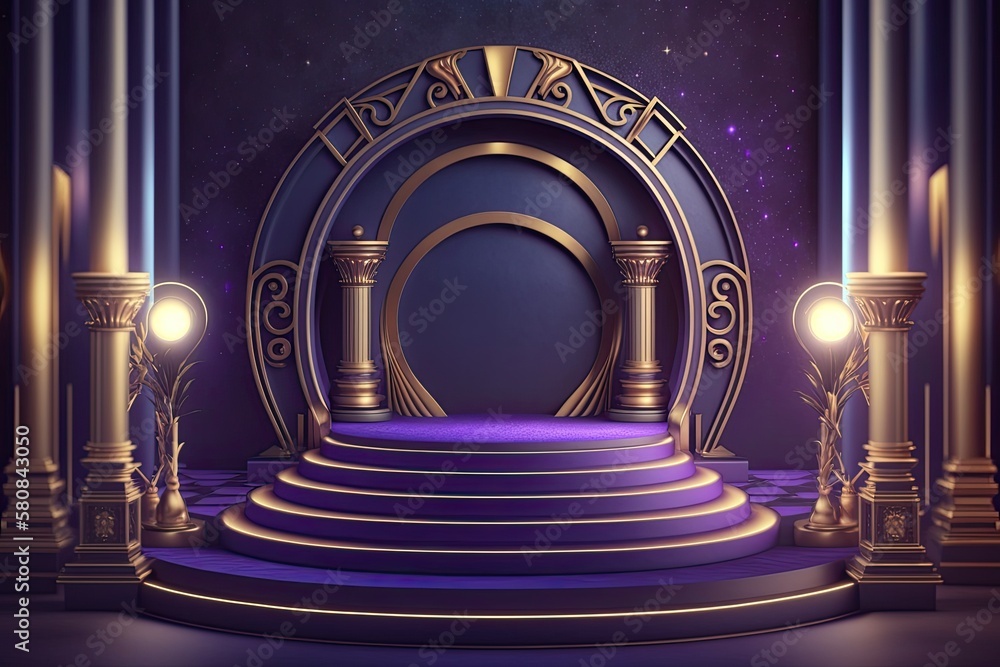 Purple Award Background. Generative AI Stock Illustration | Adobe Stock