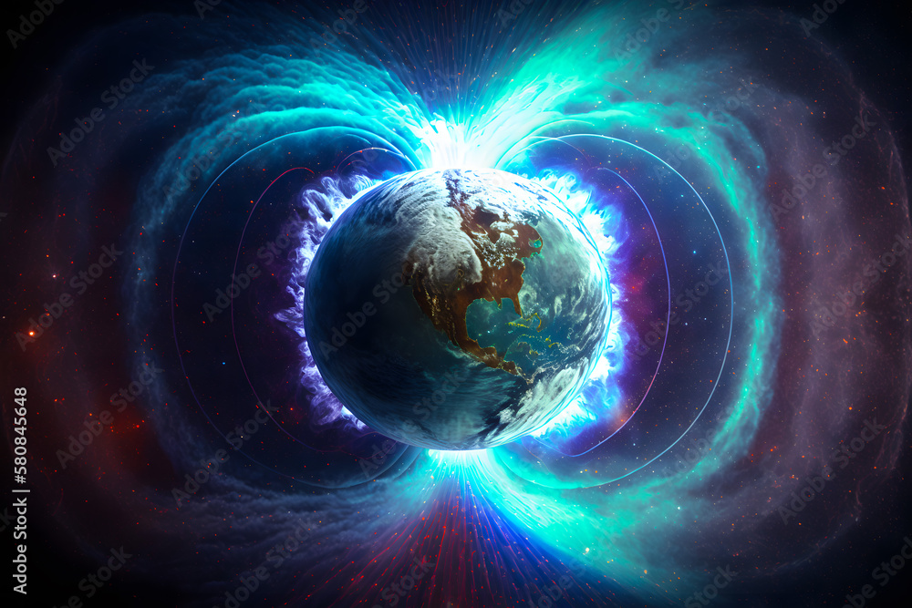 Earth's magnetic field Magnetosphere, lines of magnetic induction in ...