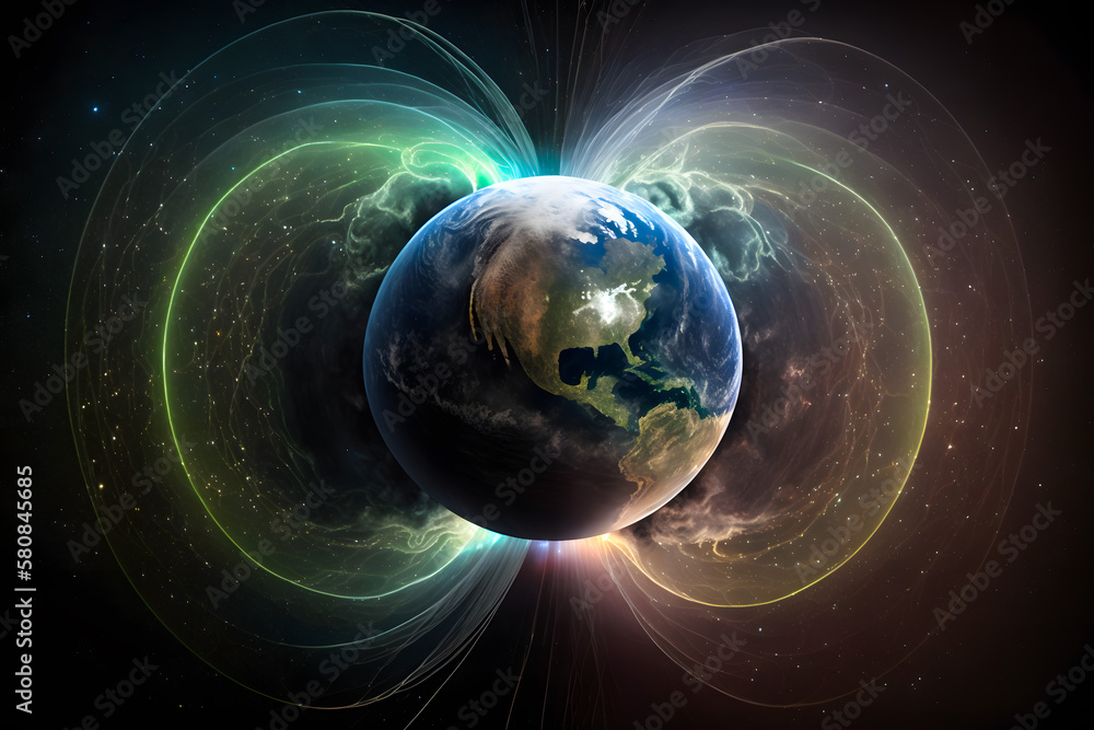 Ilustrace „Earth's magnetic field Magnetosphere, lines of magnetic ...