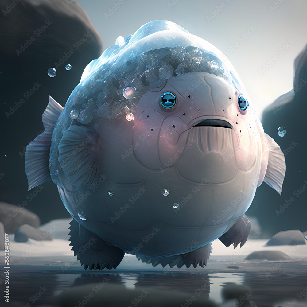 blobfish wearing armour on an ice planet, Generative AI, Generative, AI ... blobfish wearing armour on an ice planet, Generative AI, Generative, AI ...