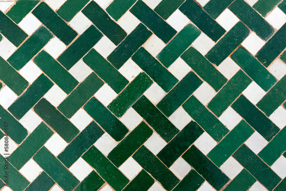 Traditional ceramic floor and wall pattern and texture in Marrakech ...