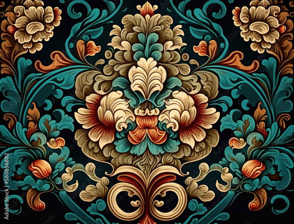 Royal vintage Victorian Gothic background Rococo venzel and whorl ...