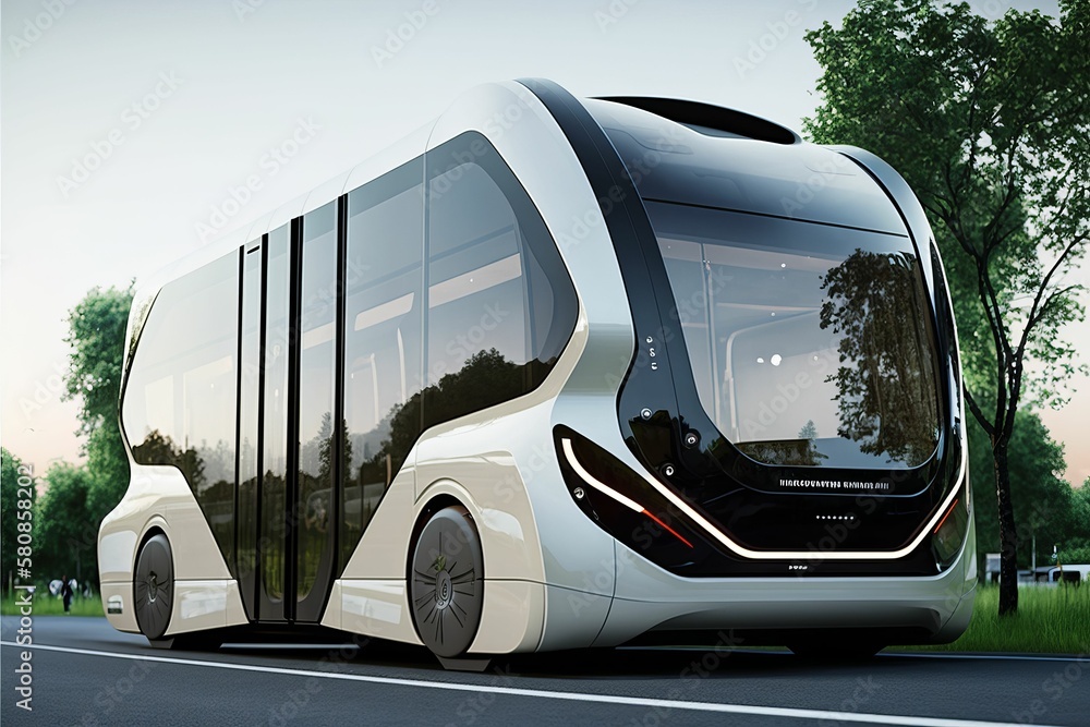 Green and Clean Energy Bus Concep in the City, Public Transport of the ...