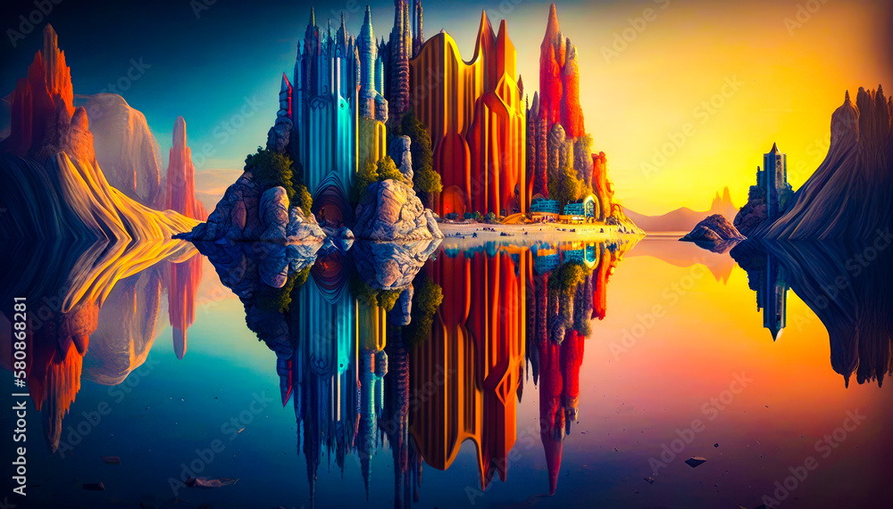 Digital art selected for the. Generative AI. Stock Illustration | Adobe ...