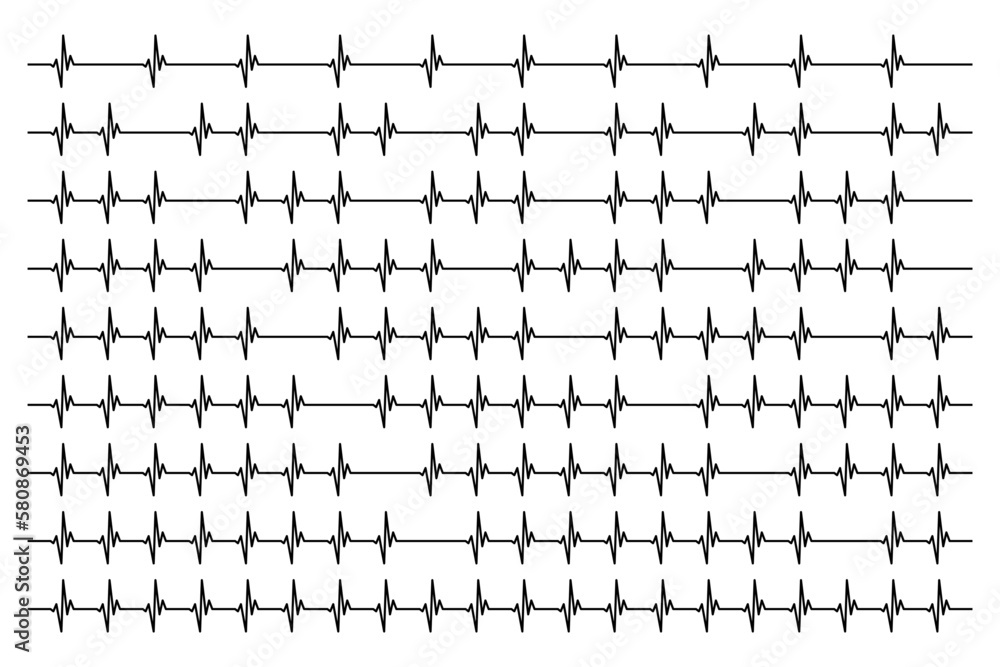 Editable line, ecg, ekg design, cardio diagnosis vector collection ...