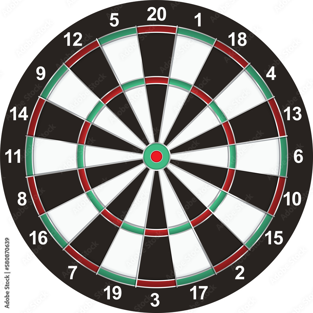 Realistic Dart Board Illustration Stock Illustration | Adobe Stock
