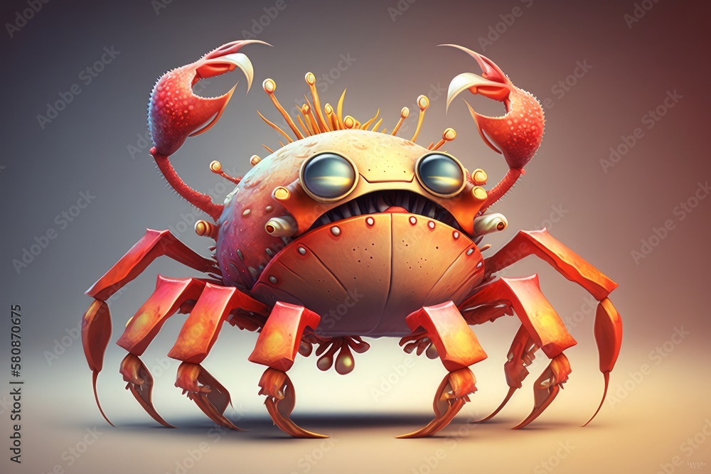 Meet the Colorful and Playful Little Crab: A Creative and Expressive ...