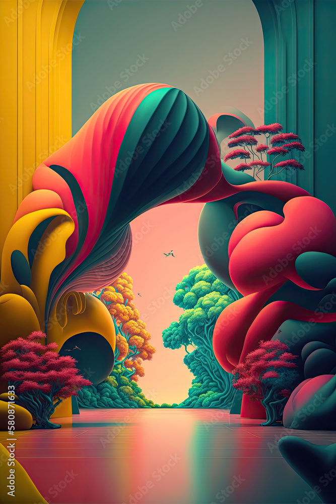 Vibrant and Dynamic Color Scheme Creates a Striking Composition in this ...