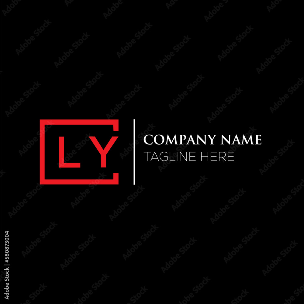 LY letter logo design on black background. LY creative initials letter ...
