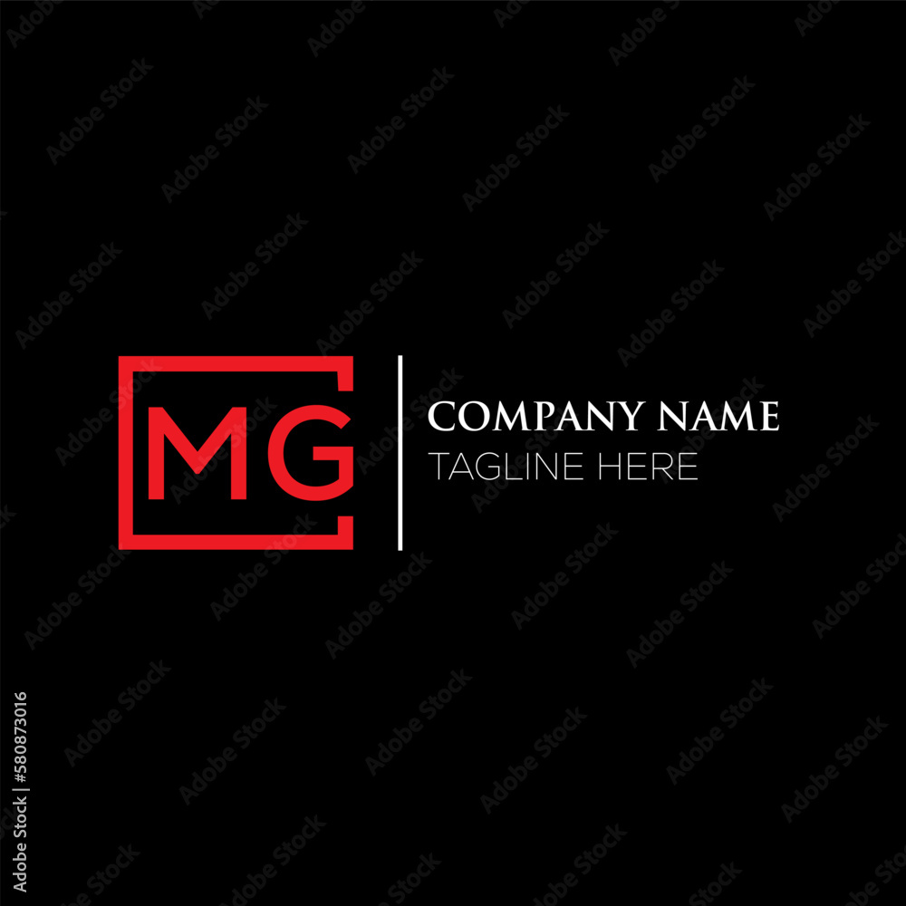 MG letter logo design on black background. MG creative initials letter ...