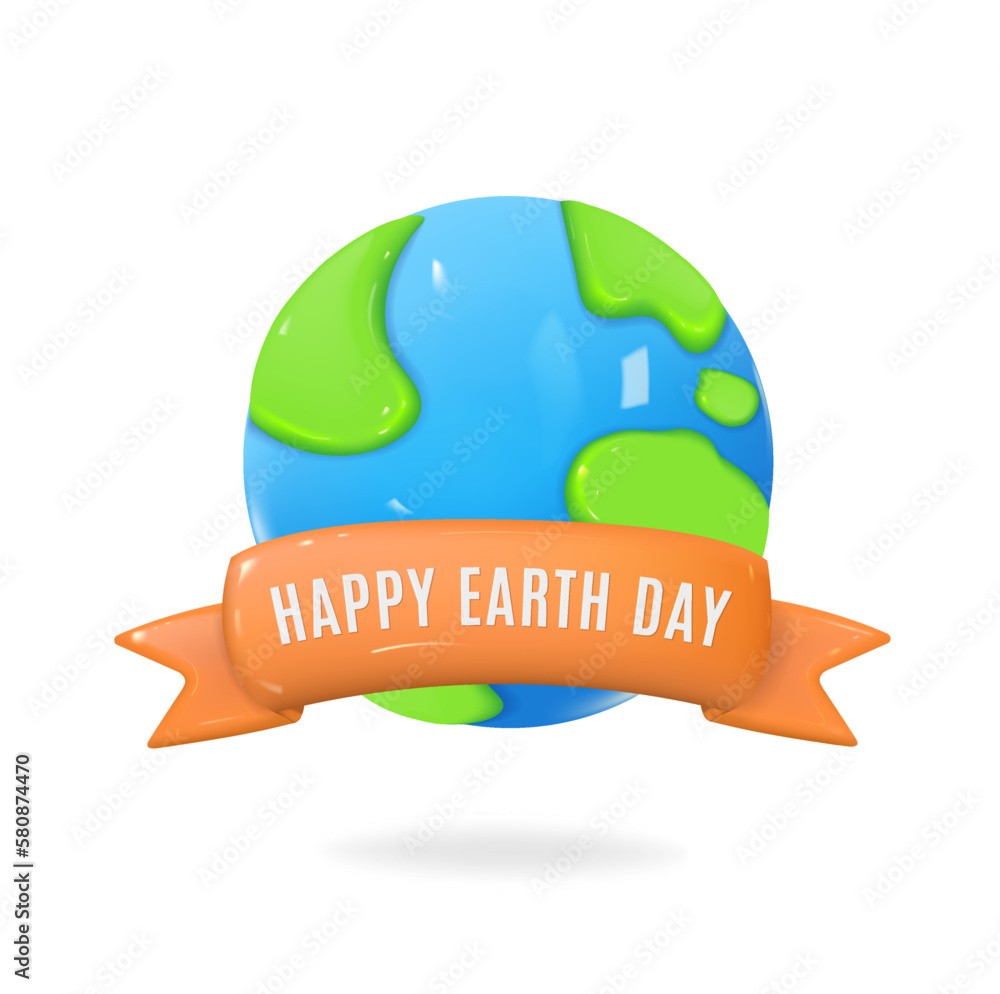 Congratulations on the day of the planet Earth. Glossy 3d planet earth ...