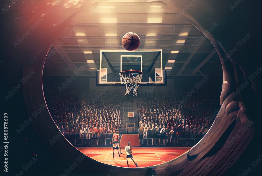 The basketball is going into the hoop to score before the game time is ...