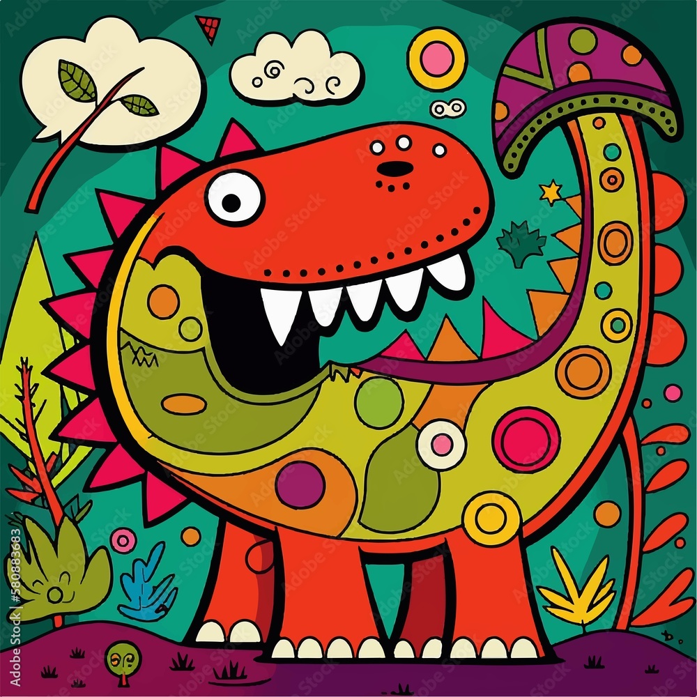 happy dinosaur picture for kids, For children's stories and books to ...
