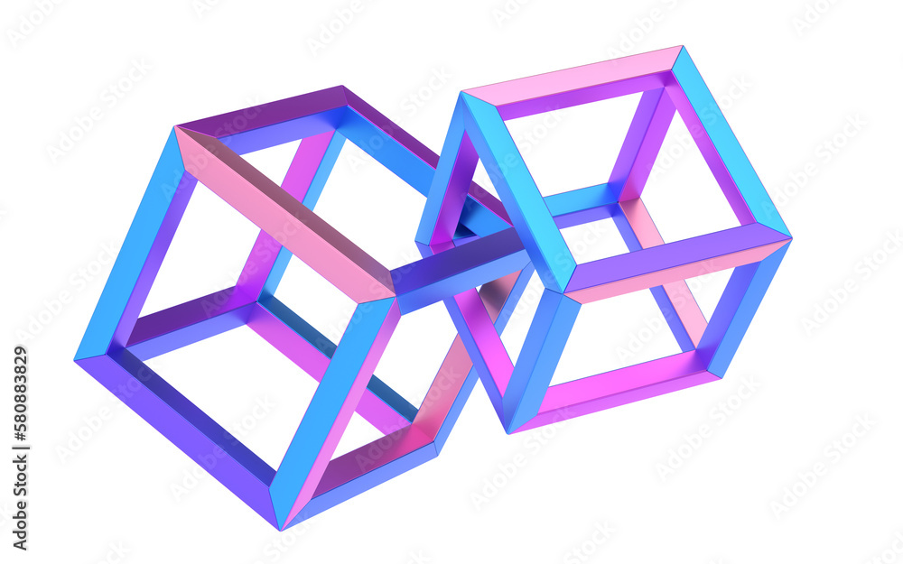 Colorful cubes, 3d render Stock Illustration | Adobe Stock