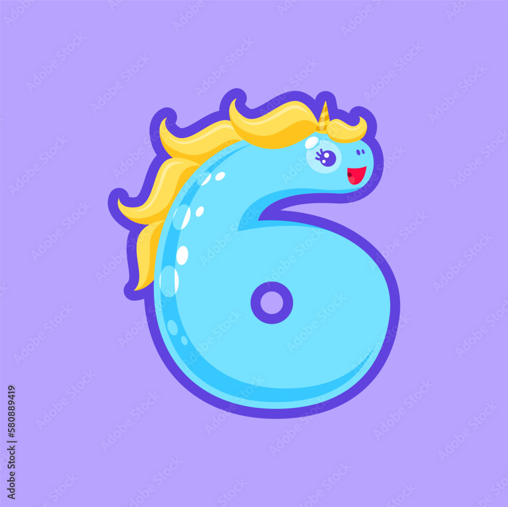 6 digit ABC font element isolated cartoon digital numeral, calendar ...