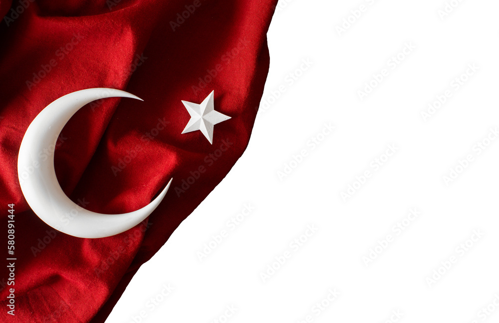 Turkish flag on transparent background Stock Photo | Adobe Stock