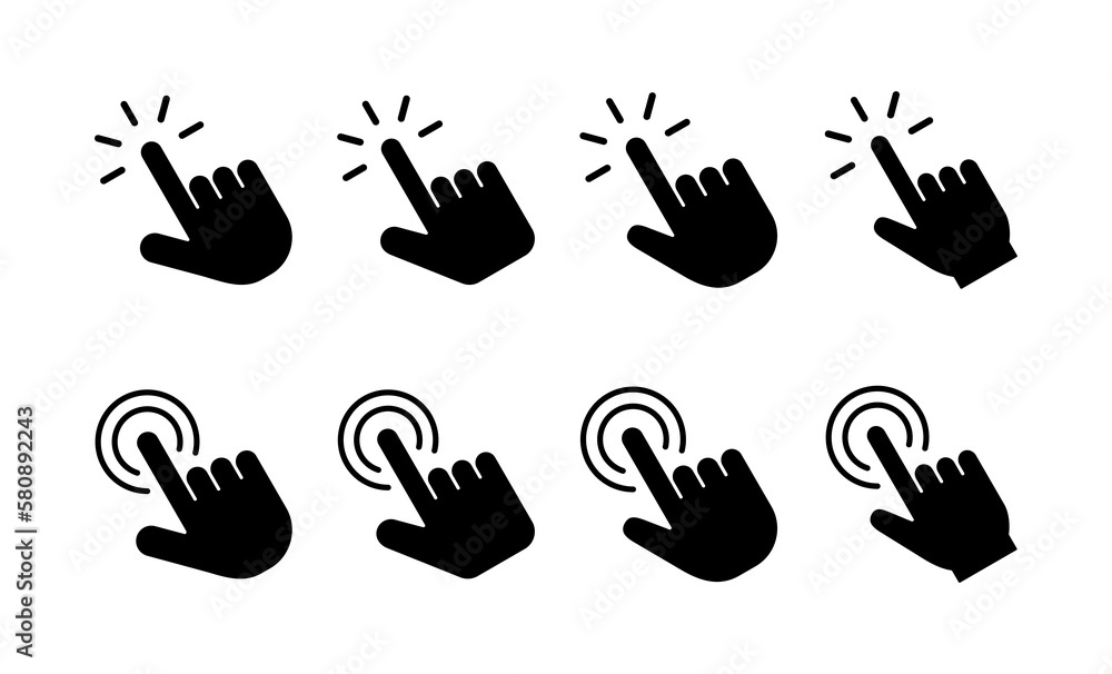 Hand click icon vector for web and mobile app. pointer sign and symbol ...