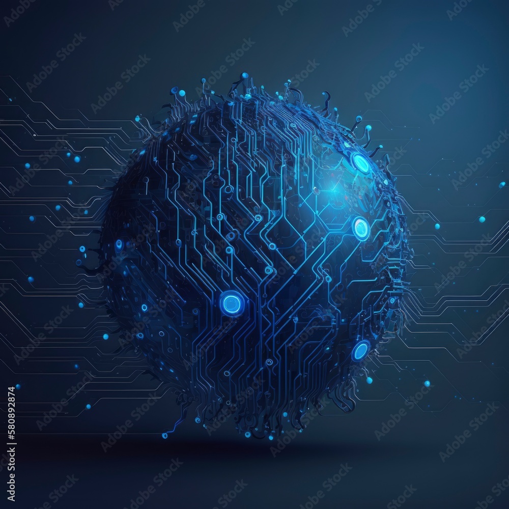 technology network data abstract blue background with lines, connection ...