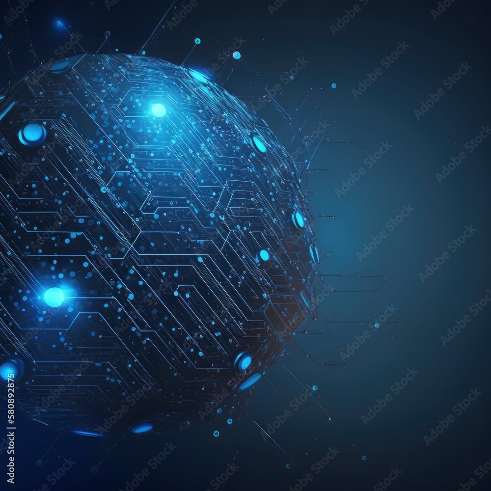 technology network data abstract blue background with lines, connection ...