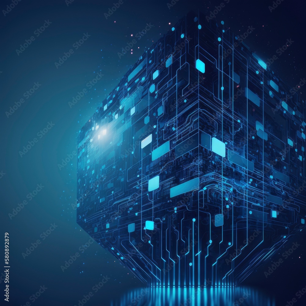 technology network data abstract blue background with lines, connection ...