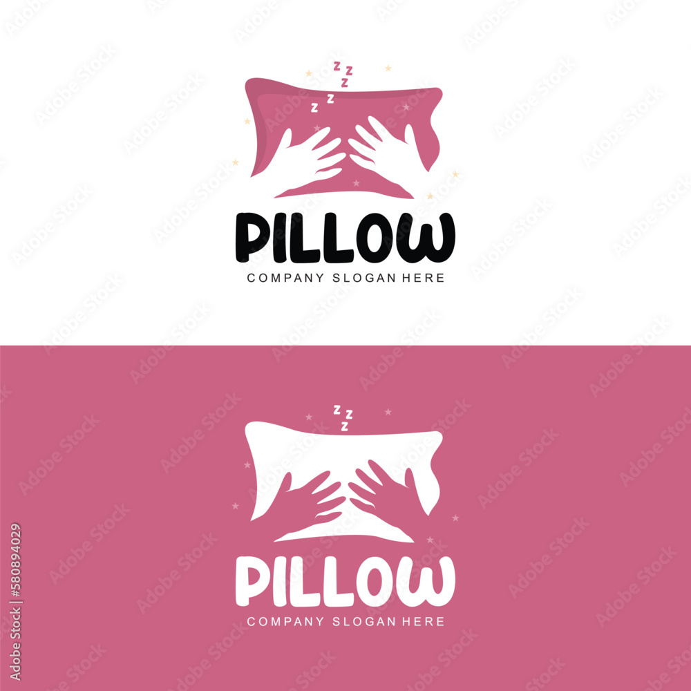 Pillow Logo, Bed Design, Dream And Sleeping Template Icon Vector Stock ...