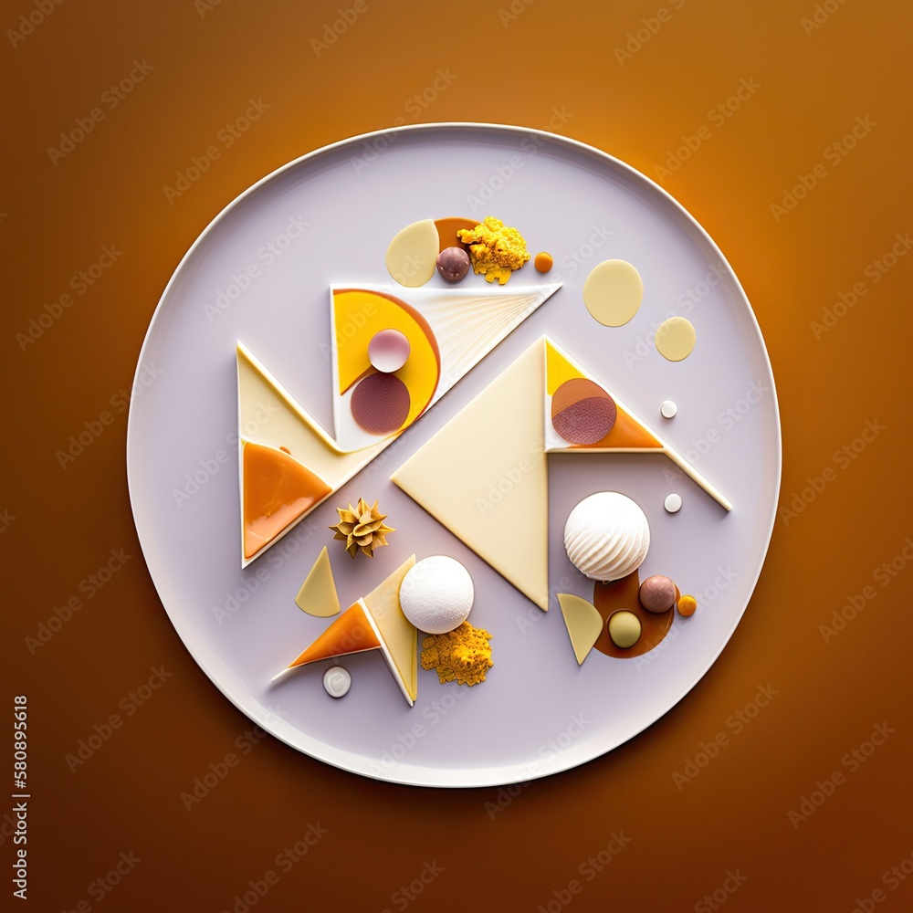 Realistic illustration of haute cuisine made from elaborate non-food ...