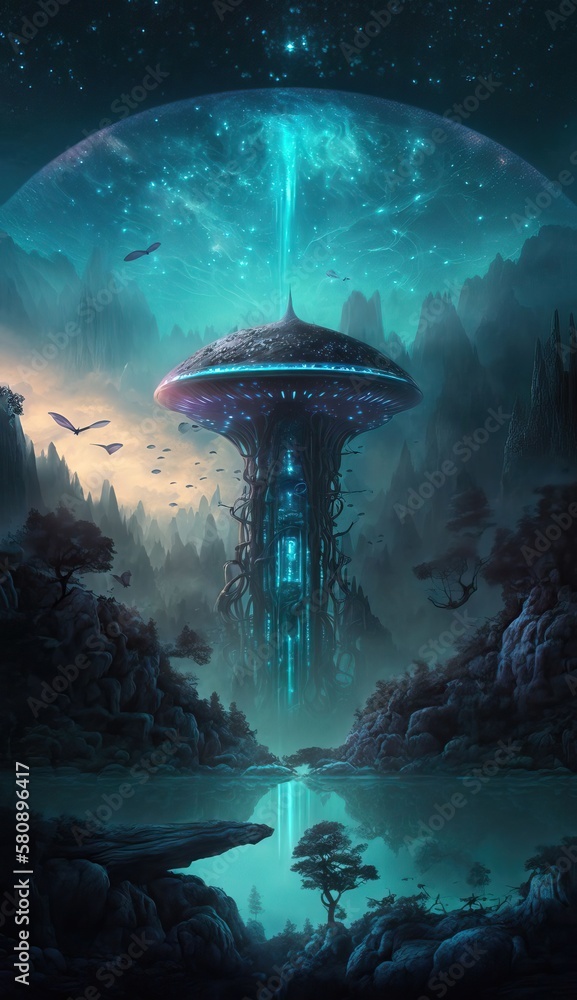 4K resolution or higher, esoteric euphoric late night alien world ...