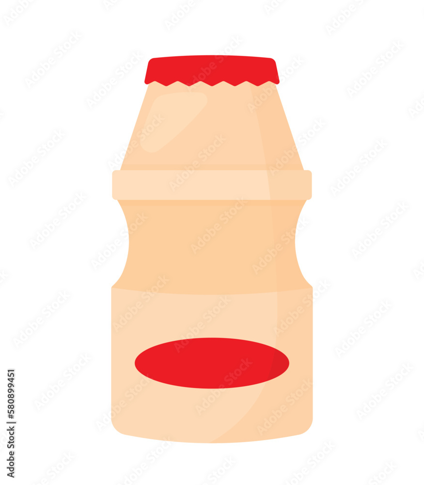 Probiotic Drink Bottle Yogurt Icon in Cartoon Vector Illustration Stock ...