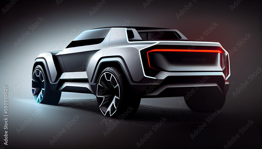 futuristic pickup truck concept, Generative AI Stock Illustration ...