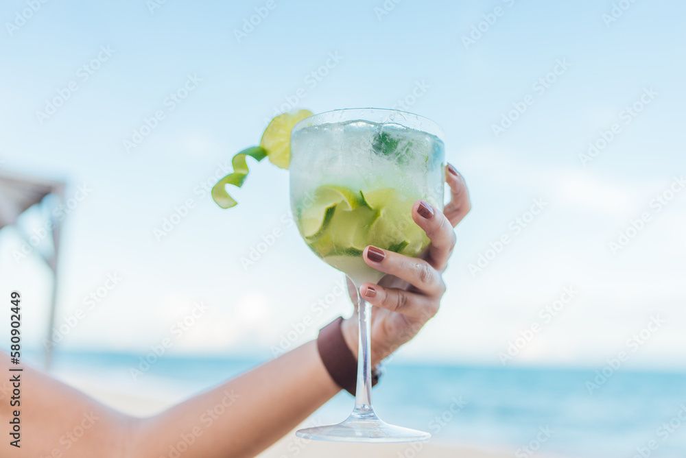 Caipirinha / caipivodka na praia Stock Photo | Adobe Stock