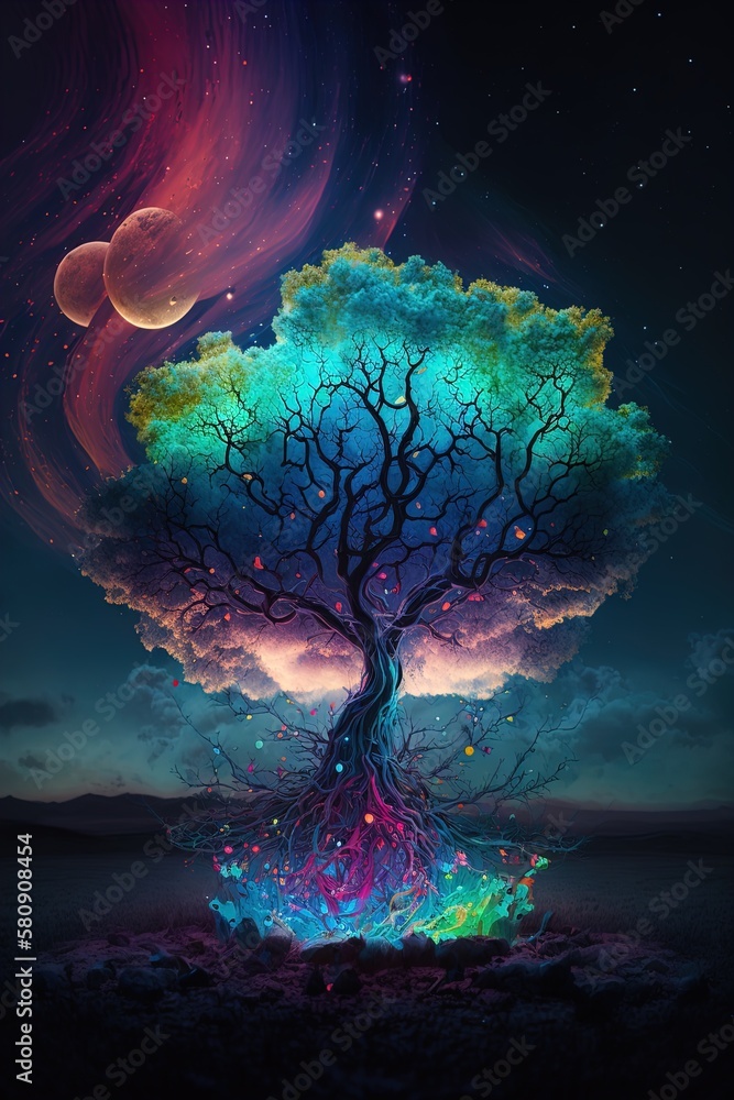 Tree of Life: A Majestic Symbol of Eternity in the Vast Expanse of the ...