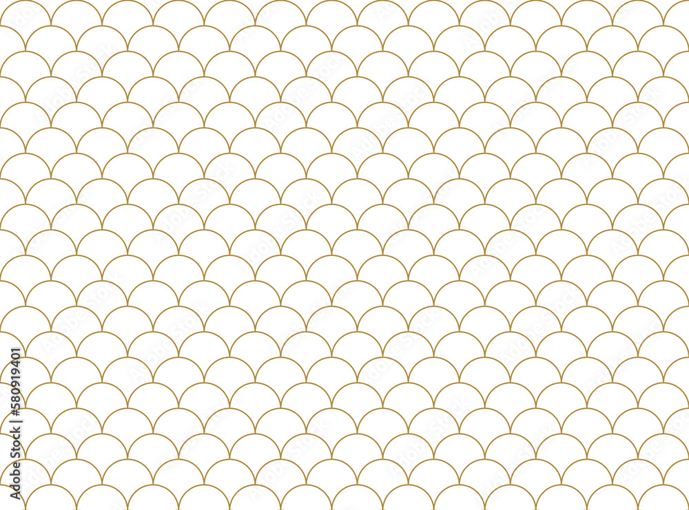 Fish scale seamless pattern, gold wave background, png illustration ...