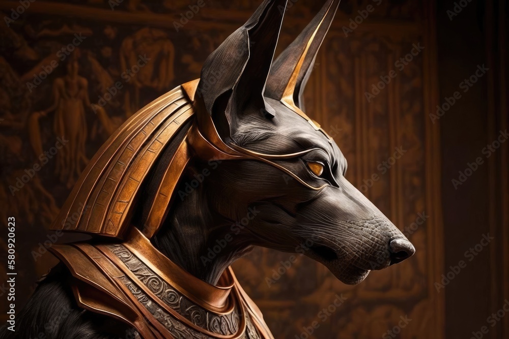 Anubis, the Egyptian god, is depicted in a charming way. God, who ...