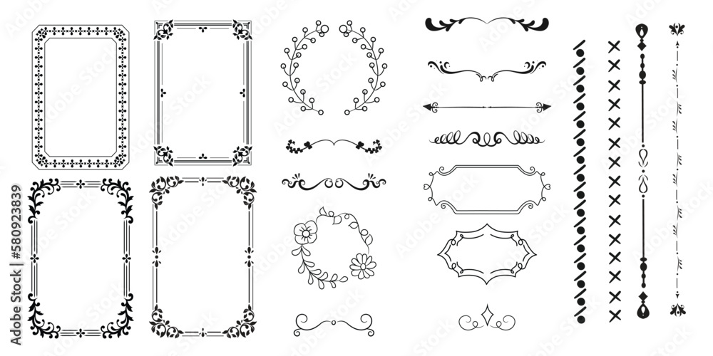Collection of geometric art deco ornament. Luxury golden decorative ...
