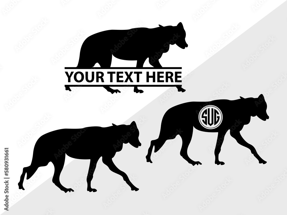 Wolf Monogram, Wolf Silhouette, Wolf SVG, Growling Wolf Svg, Howling ...