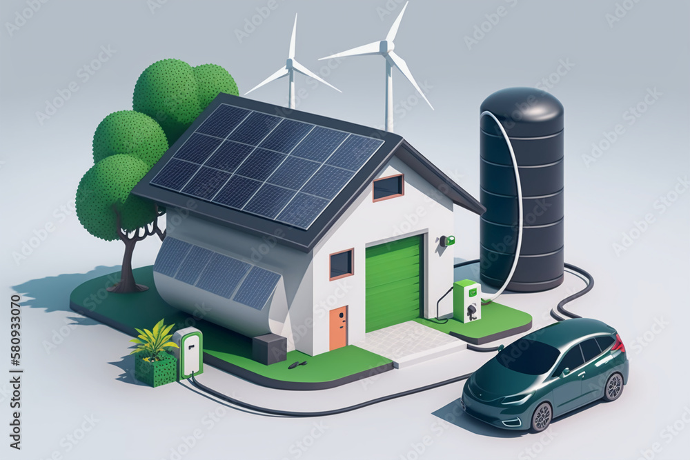 Home electricity scheme with battery energy storage system on modern ...