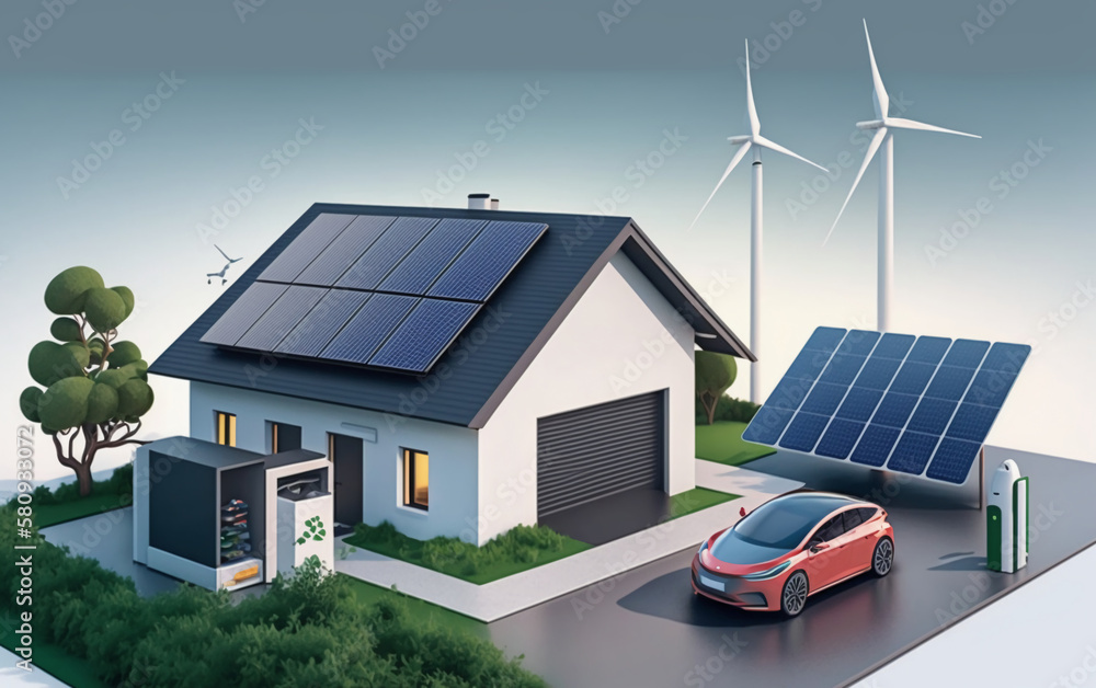 Home electricity scheme with battery energy storage system on modern ...