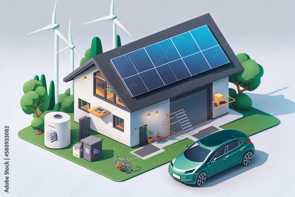 Home electricity scheme with battery energy storage system on modern ...