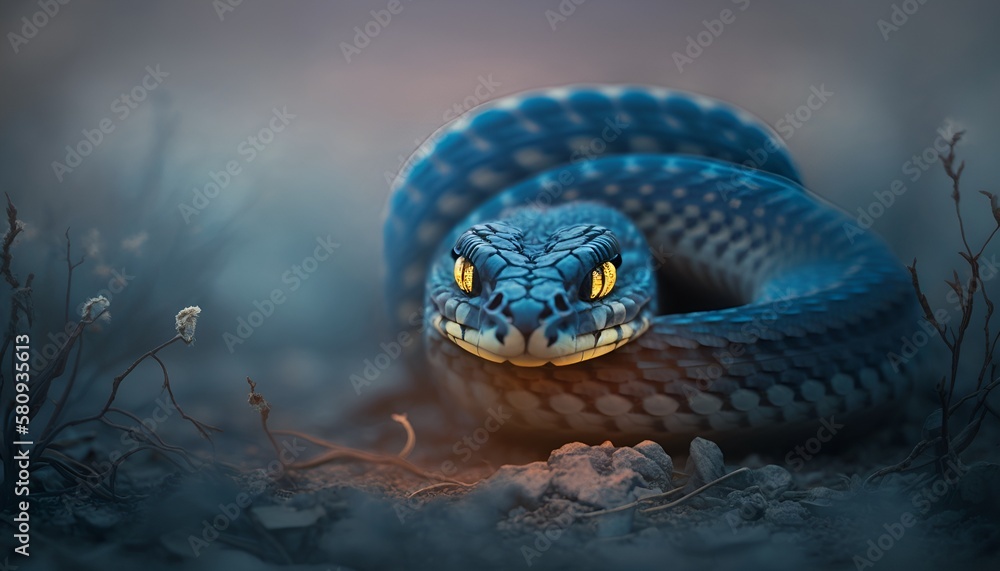 Scary Snake, aggressive, territorial, venomous, ready to attack ...