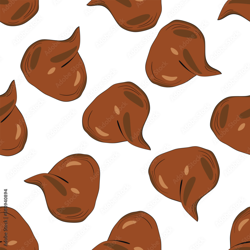 Seamless pattern with kawaii poop on white background. Cartoon poo ...