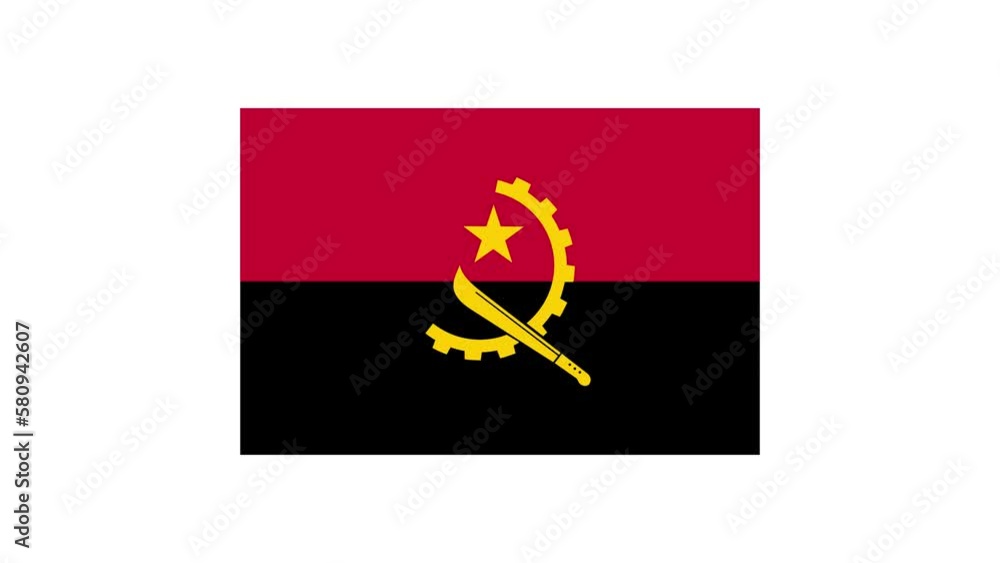 Angola flag animation green screen chroma key background 4K motion ...