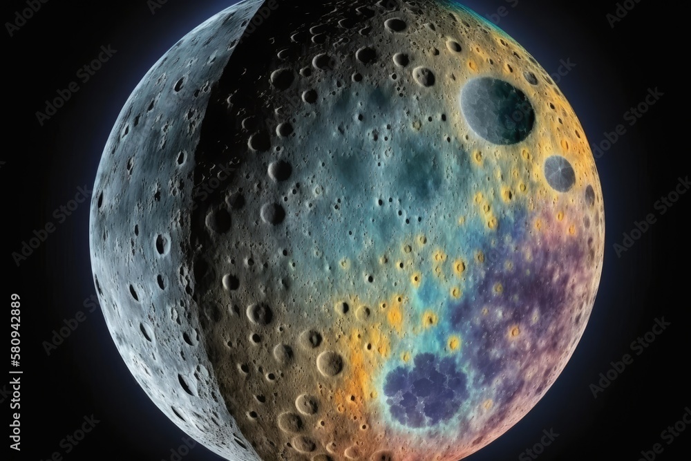 Moon illustration with craters. picture of space science Astronomy ...