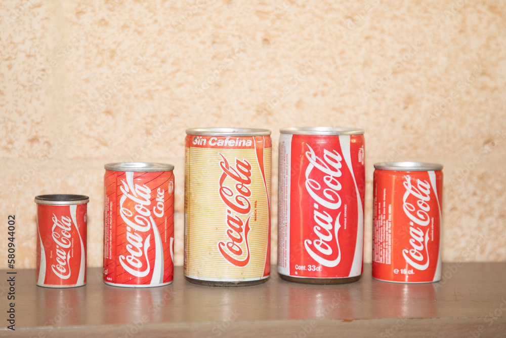 Coca Cola old metal aluminum can sign logo and brand text us carbonated ...