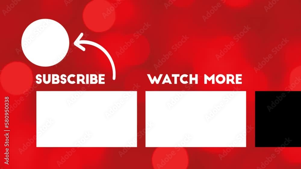 Youtube endscreen end card animation for a video channel on a red ...