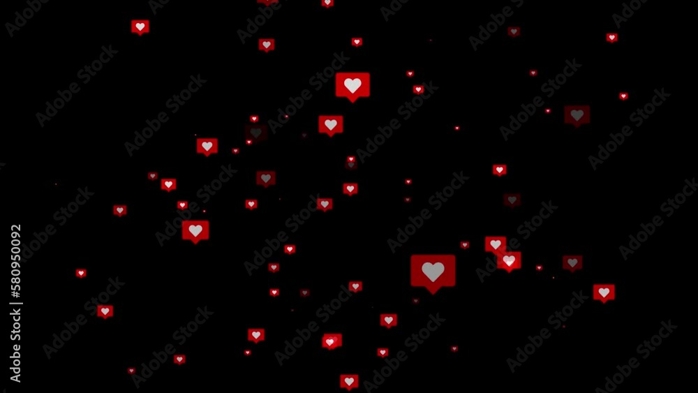 Vidéo Stock Red color Heart Shaped SNS Like button icons Swirling in ...