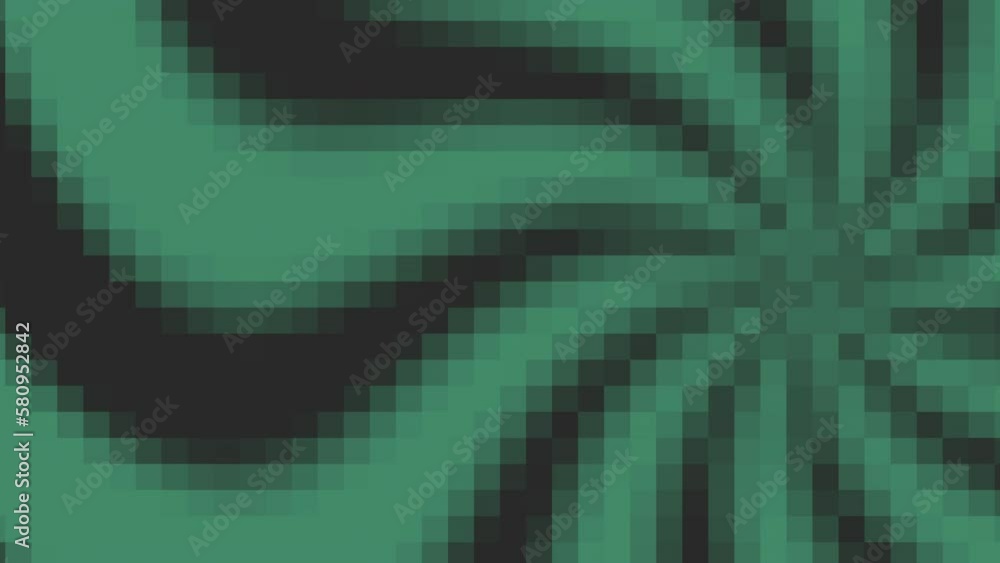 Green and black pixels in 8 bit pattern in vertigo, motion abstract ...