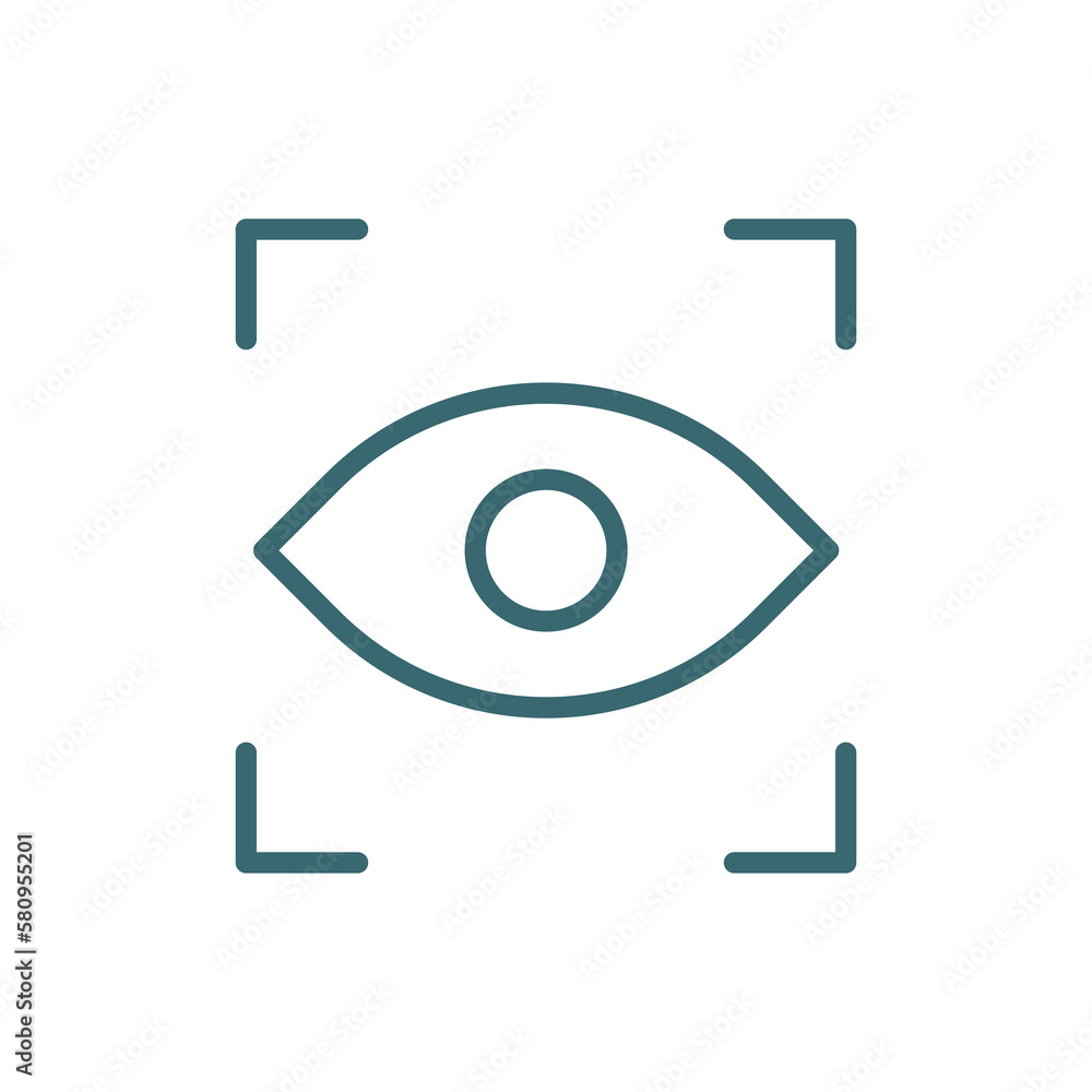 eye tracking icon. Thin line eye tracking icon from ai and future ...