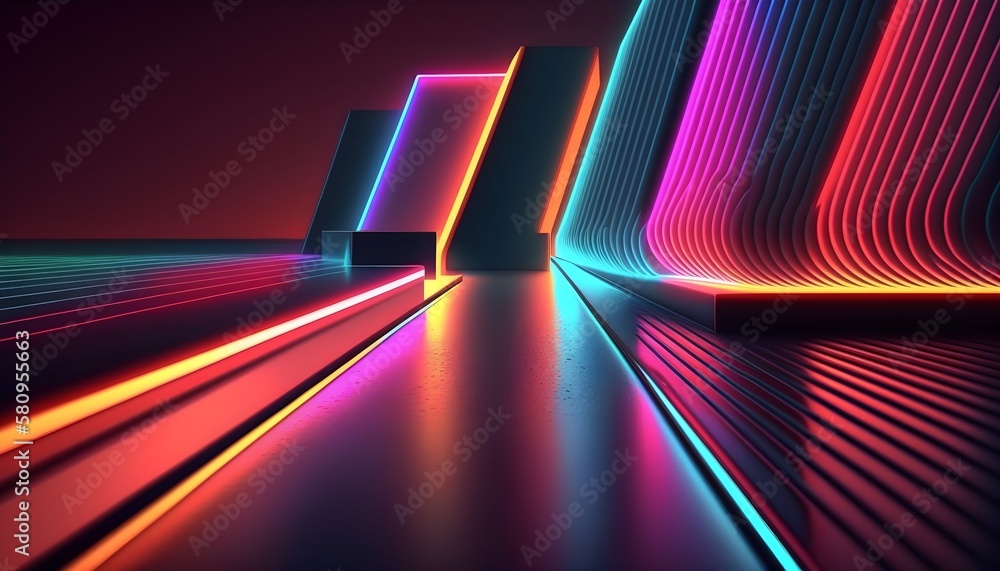 neon background, neon lights room Stock Illustration | Adobe Stock