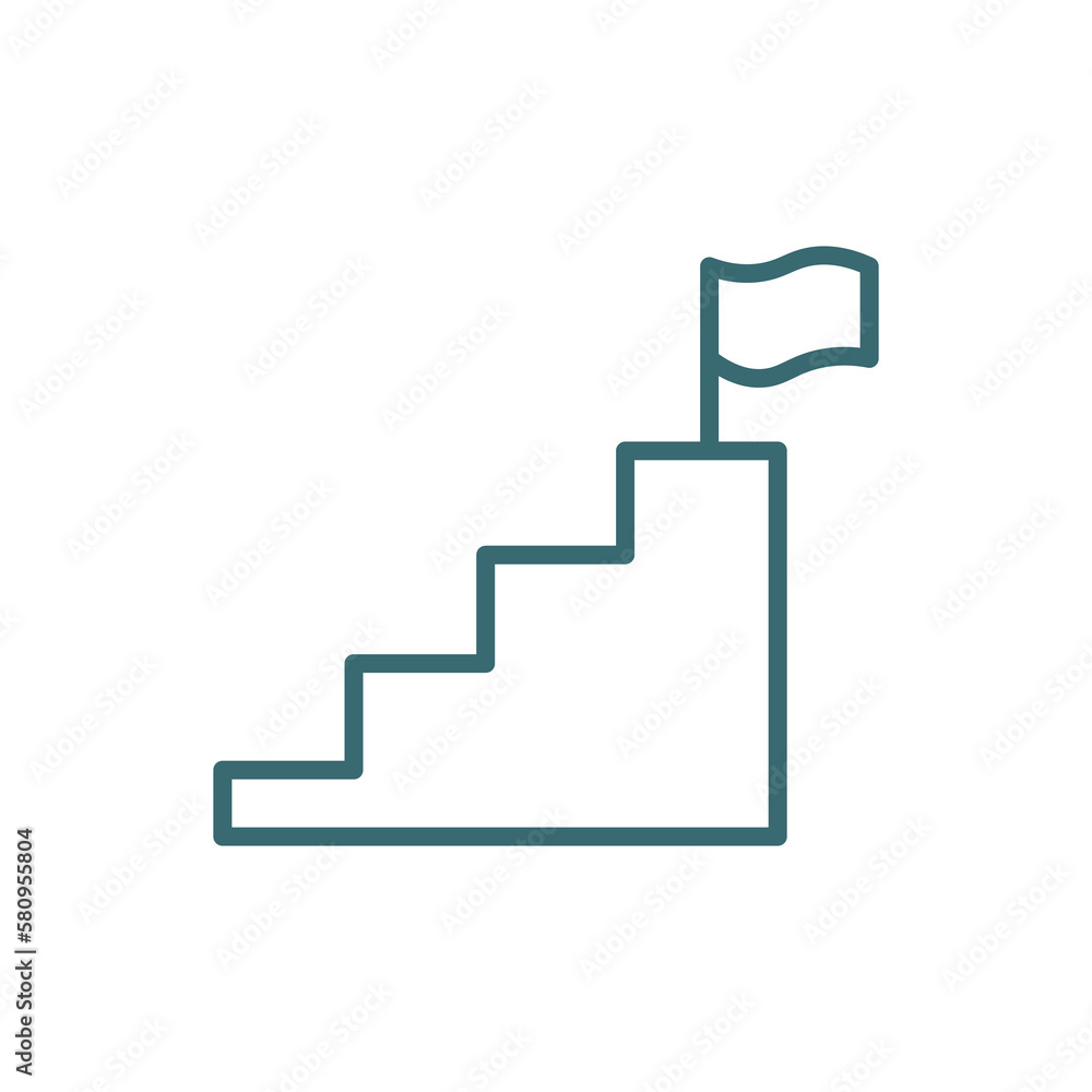 steps to complete icon. Thin line steps to complete icon from education ...