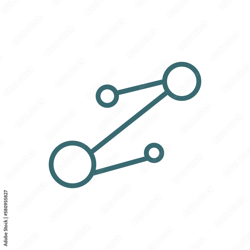molecular bond icon. Thin line molecular bond icon from education and ...